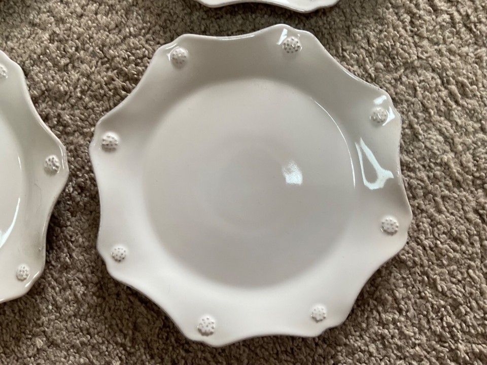 Set of 4 Juliska Berry and Thread 9 Inch Star Shape Plates Whitewash ...