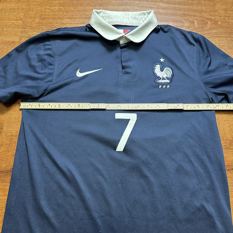 Nike France Jersey M Blue Collared World Cup France Franck Ribery 7 | eBay