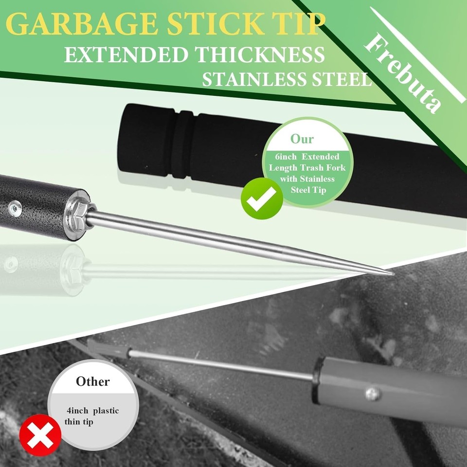Trash Pickup Poker Stick, 48In Litter Picker Stick, Steel Tip Grabber ...