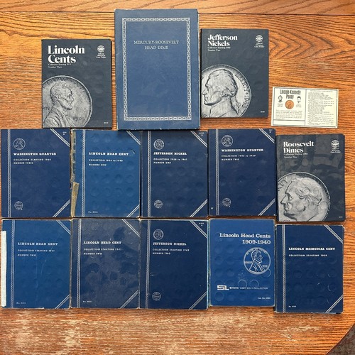 Coin Collecting Books Lot of 13 Lincoln Head Cents Roosevelt Dimes ...