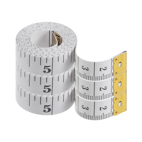 3pcs Soft Tape Measure 150cm/60" Inch & Metric Rulers 13mm Width, White ...