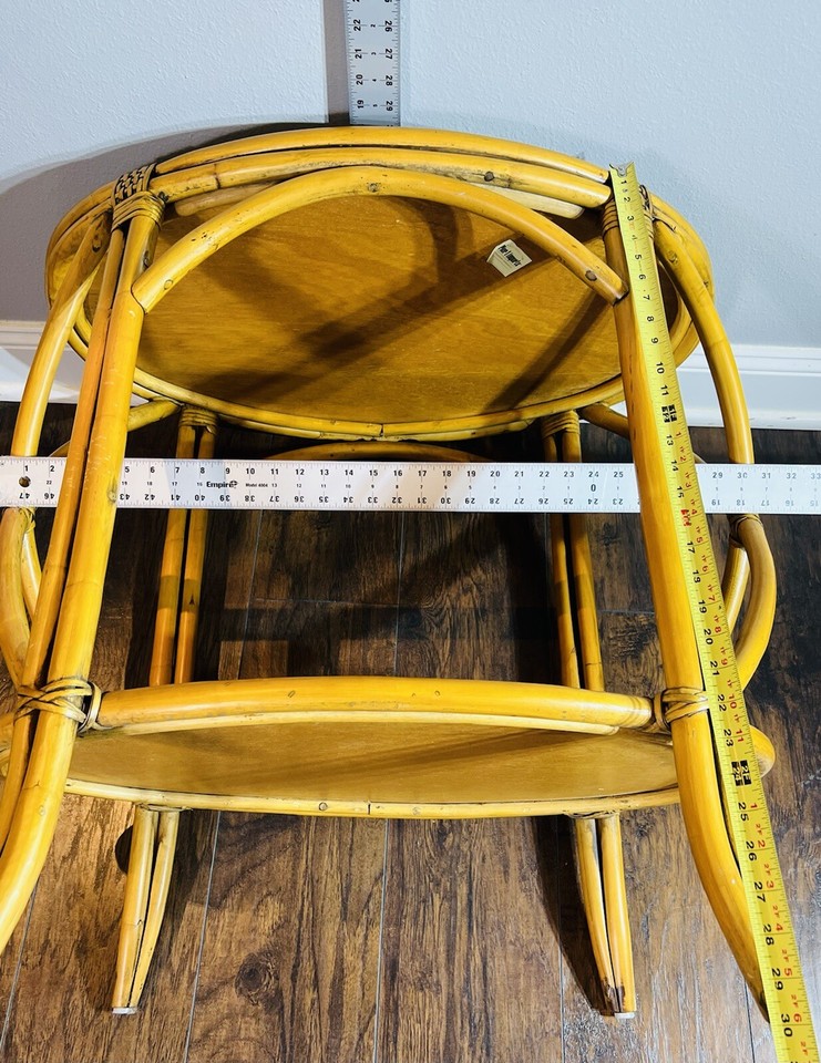 Vintage Pier 1 Imports Bamboo Bar Table W/ Removable Tray Serving ...