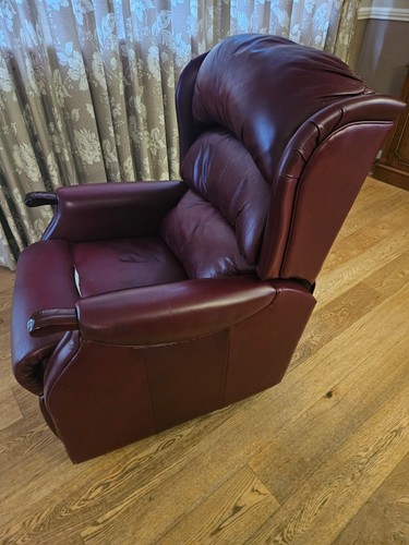 HSL (Linton) Dual Rise and Recline Armchair in Antique Burgundy Leather ...
