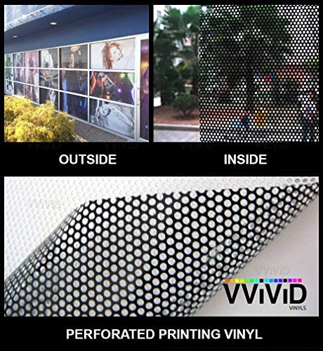 One-Way Perforated Vinyl Privacy Window Film Adhesive Glass Wrap Roll ...