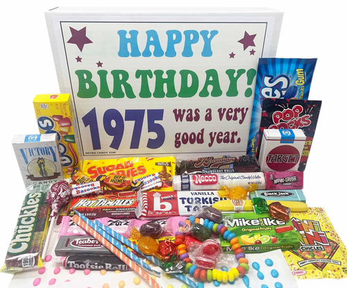 RETRO CANDY YUM ~ 1975 50Th Birthday Gift Box Assortment of Nostalgic ...