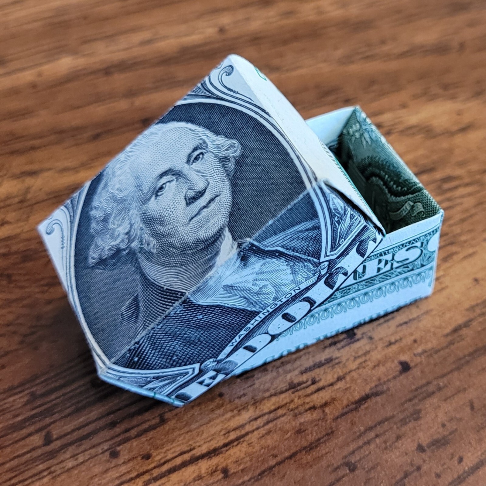 DOLLAR ORIGAMI GIFT BOX - Handmade Gift Art $1 Bill (x2) New ...