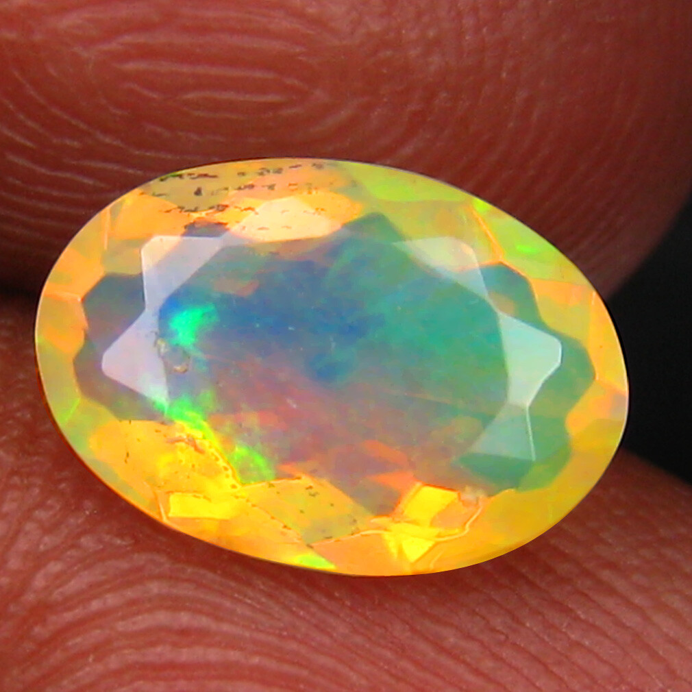 1.10 ct Gorgeous Oval (10 x 7 mm) Un-Heated Ethiopia Rainbow Opal Loose ...