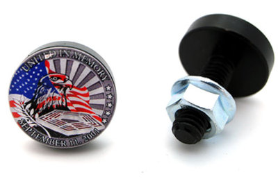 2 Black Billet Aluminum - Custom License Plate Frame Tag Bolts -"9-11 ...