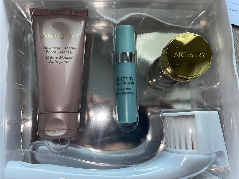 Artistry Ultimate 10 Minute Facial Set Cleanser-Peel-Cream-Brush Amway ...