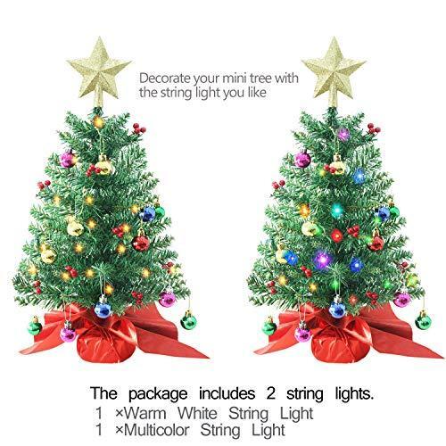 Liecho 24 Inch Tabletop Christmas Tree, Artificial Mini Xmas Pine Tree ...