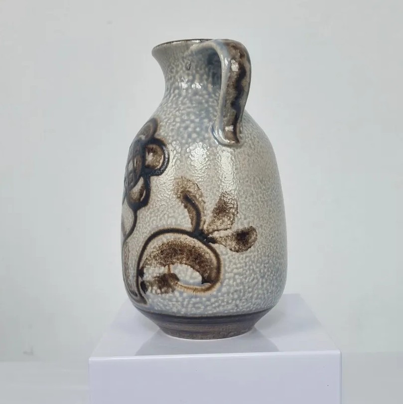 West German Ceramic Jug Vase Pale Blue Brown Mid Century Vintage | eBay UK