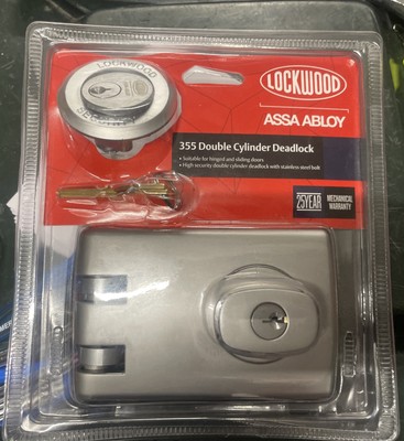 Lockwood Double Cylinder 355 Deadlock Satin Chrome - 355-NSPDP | eBay ...
