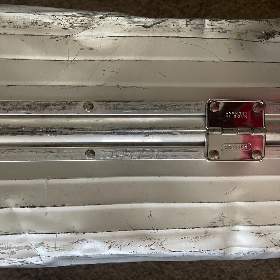 Vintage Rimowa Large Suitcase Two Wheeled Silver Aluminum Trunk Made in ...