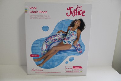 Justice Inflatable Chill-Out Pool Chair Float Tie Dye Brand New Ships ...