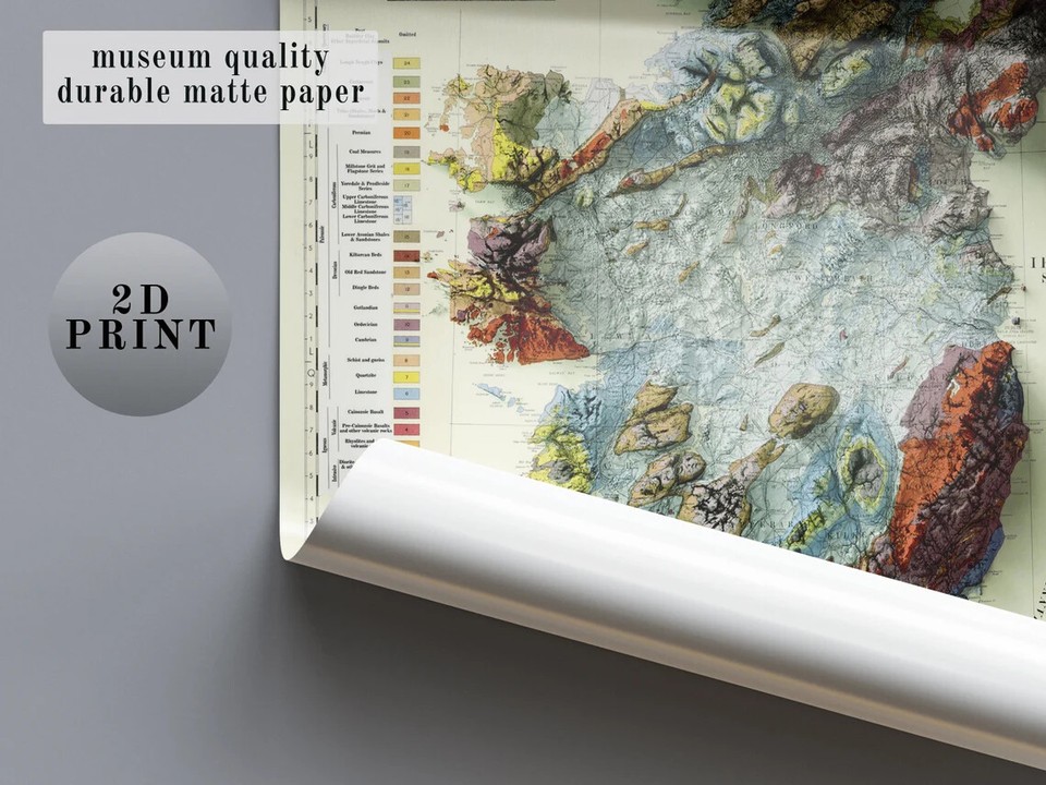 Appalachian Trail Map, Appalachian 2D Relief Map - 2D Flat Print | eBay