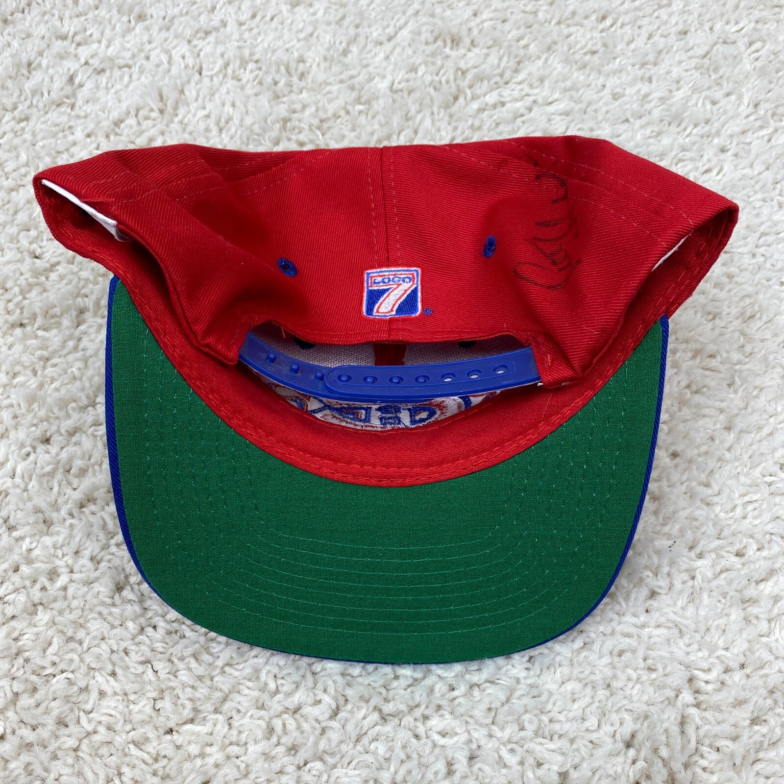 Vintage Logo 7 Montreal Canadiens Hat Snapback Red Spell Out Daigneault Signed | eBay