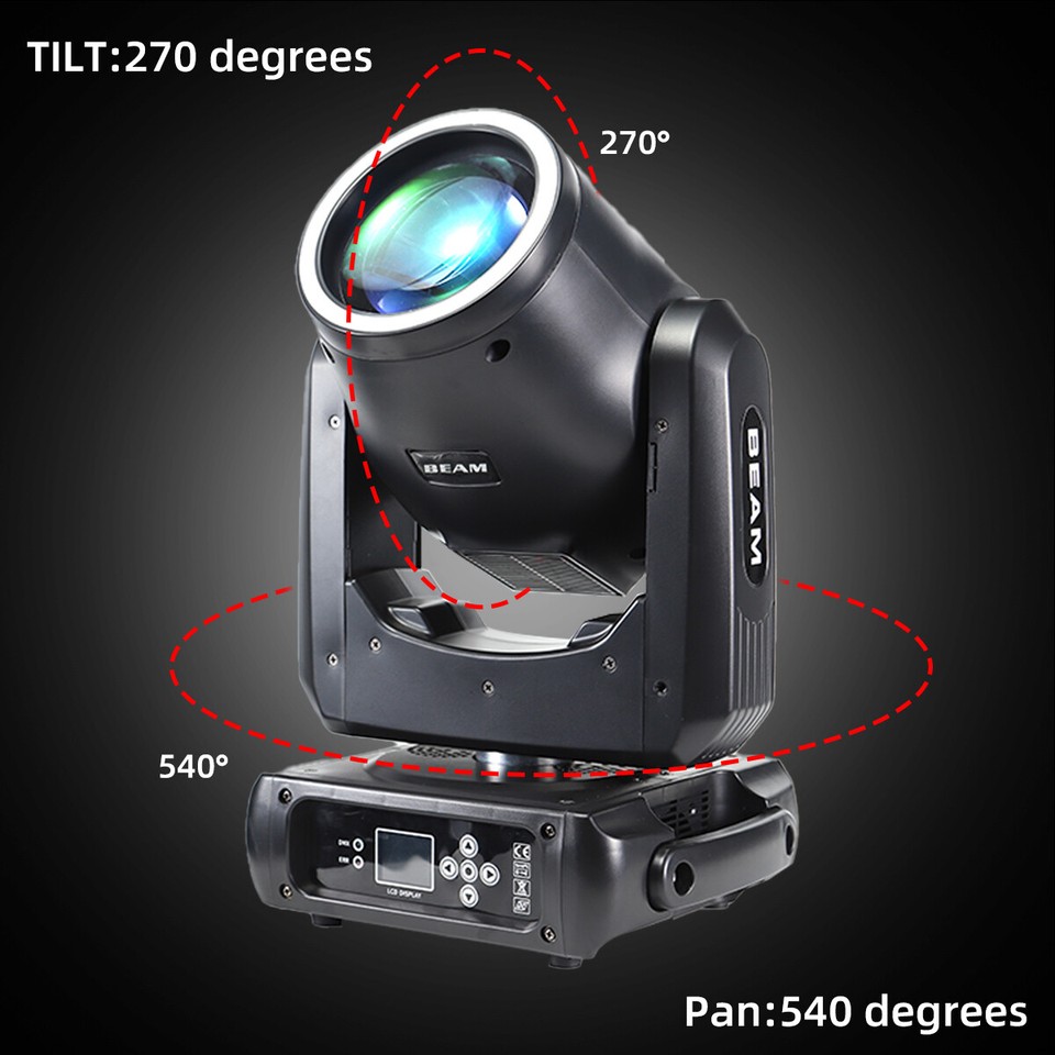 2Pcs Mini Beam 7R 230W Moving Head Light Stage Halo Light DMX with ...