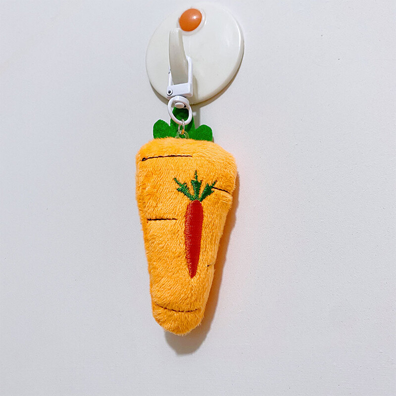 Lovely Plush Carrot Keychain Cartoon Stuffed Rabbit Doll Keyring Bag ...