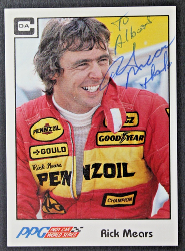 Rick Mears Indy Race Car Driver Autographed Signed 1984 A&S Racing Card ...