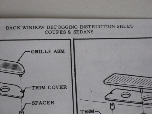 1964-72 CHEVELLE CAMARO IMPALA NOVA CHEVYII REAR DEFOGGER INSTRUCTION ...