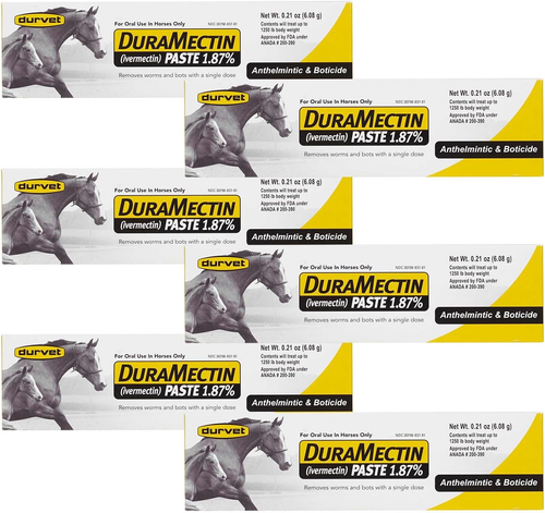 Durvet Duramectin Equine Wormer Paste - Pack of 6 Tubes 7445057259231| eBay