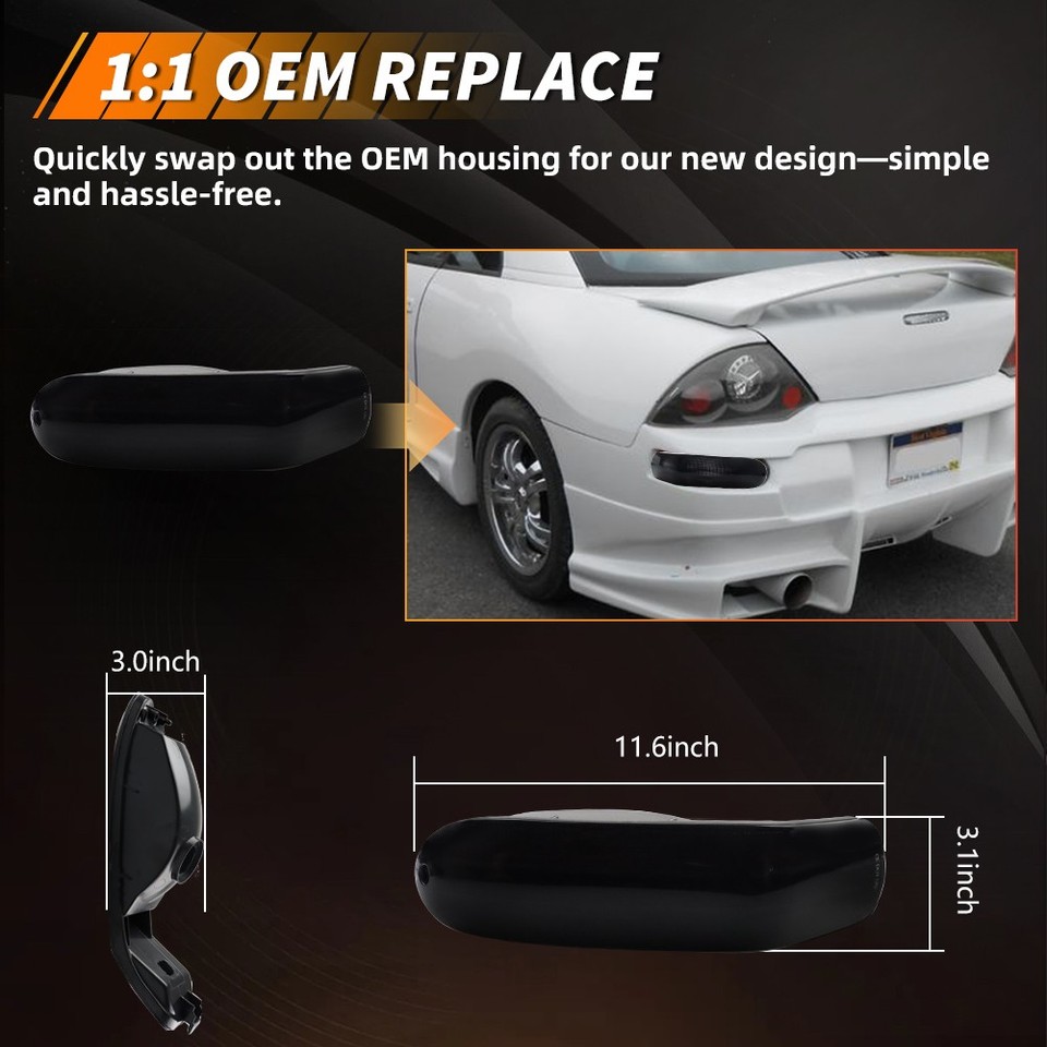 Smoke LED Rear Bumper Marker Turn Signal Lights For 2000-2005 ...
