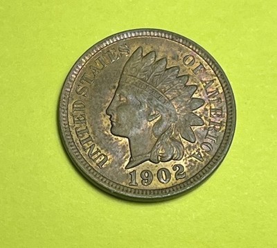 1902 Indian Head Cent Uncirculated Coin- Full Liberty Uncirculated ...