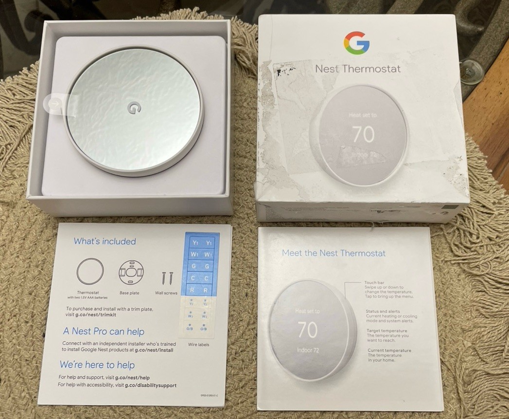 Google Nest Smart Thermostat GA01334 Touch Bar Target Temperature Mirrored