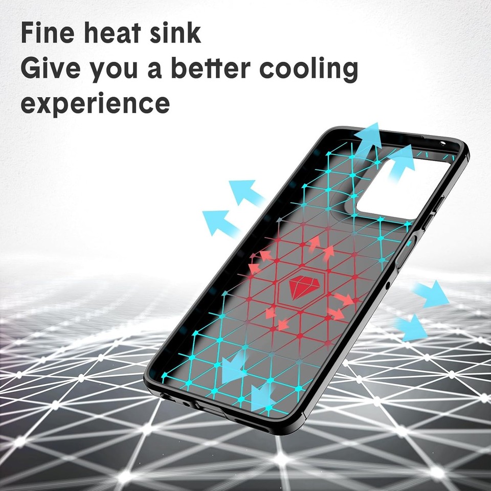 For Motorola Moto G56 Case, Carbon Gel Phone Cover + Glass Screen ...