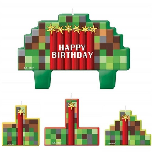 TNT Minecraft Style Birthday Candles 4pcs Kids Cake Topper Party ...