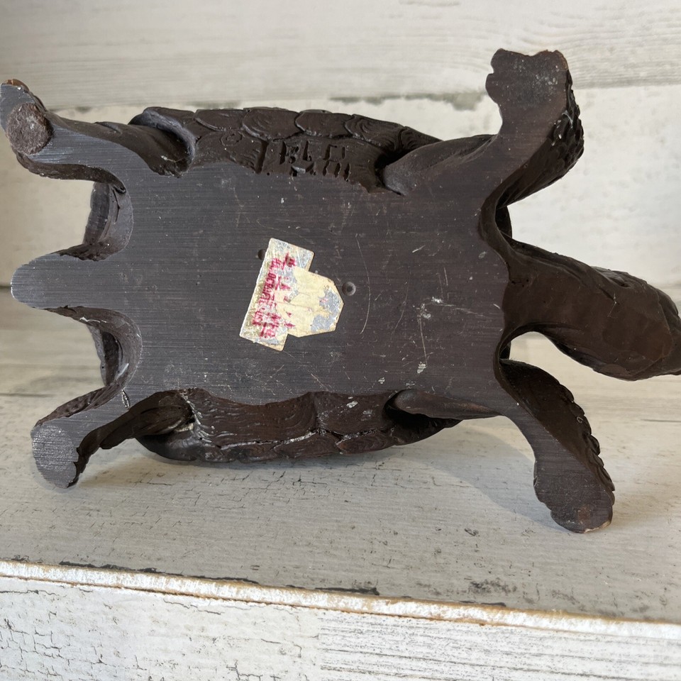Vintage Red Mill Turtle Figurine Made in USA 7 Long Carved Signed ...