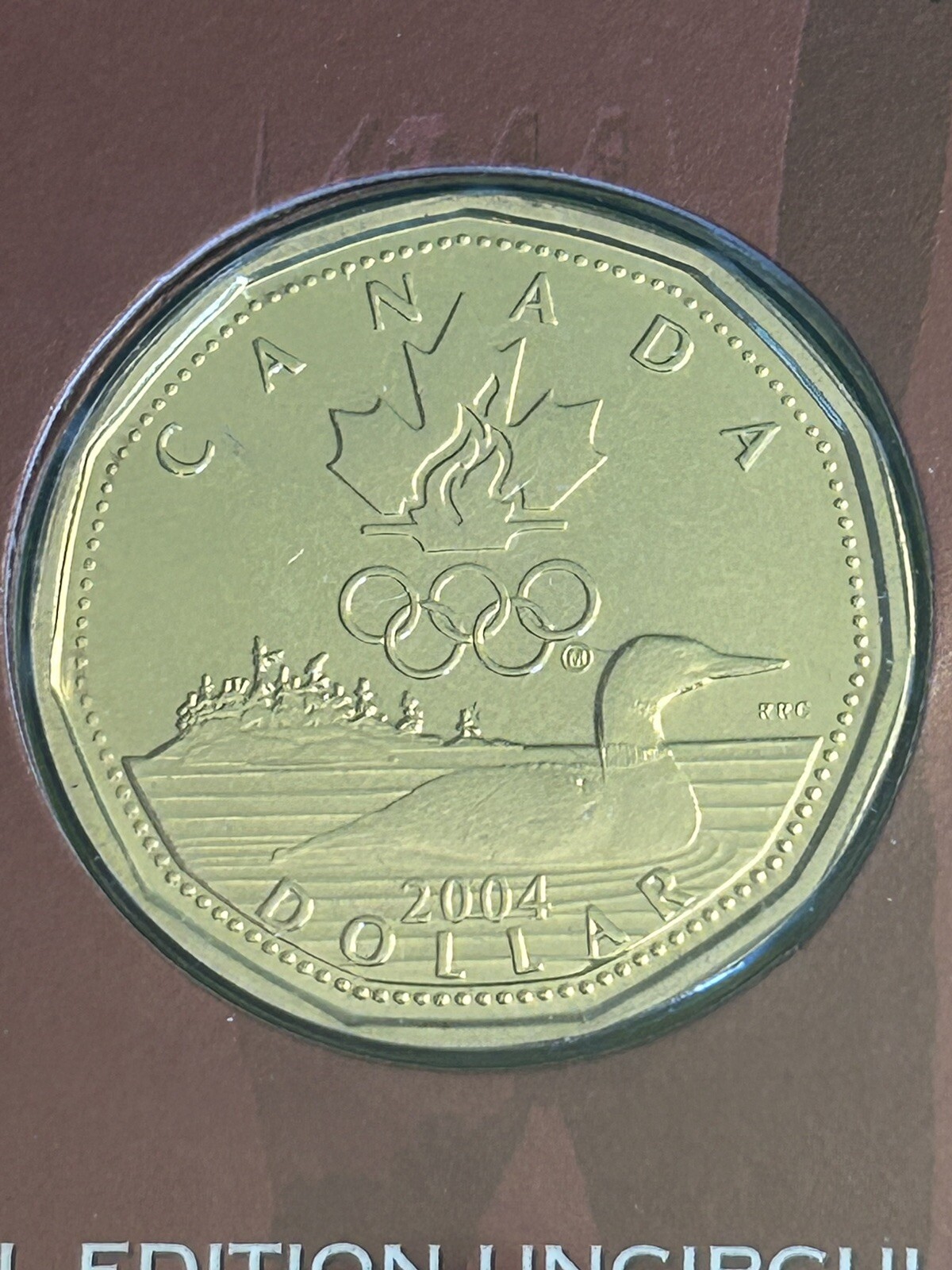 2004 SPECIAL EDITION OLYMPIC LUCKY LOONIE. Royal Canadian Mint Factory ...