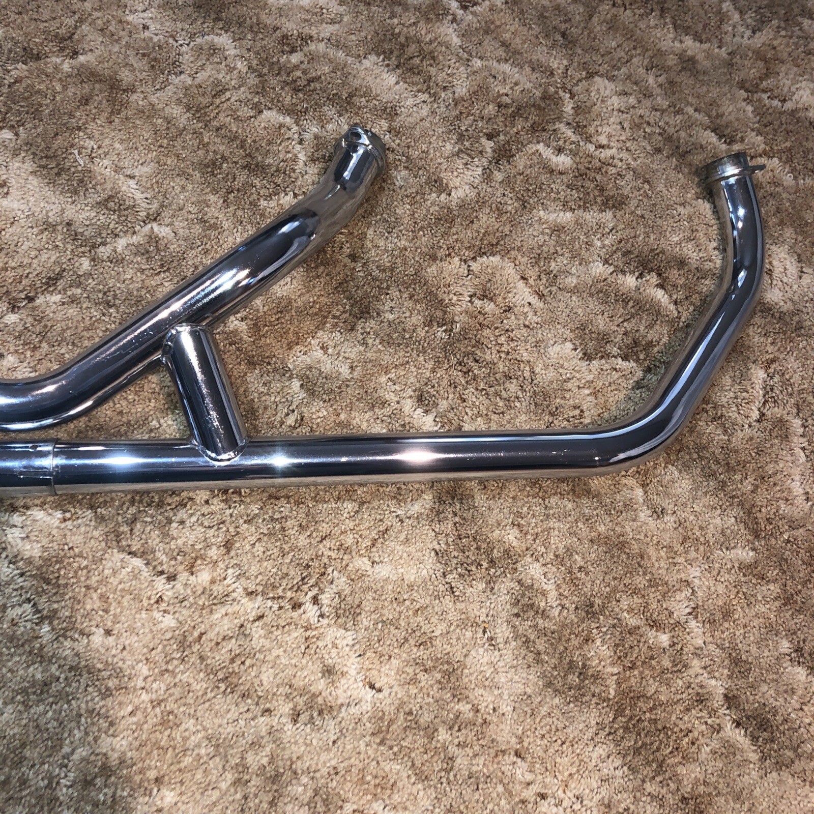 OEM 2 into 2 Exhaust PIpes Harley Shovelhead OEM 1975 Interconnected ...