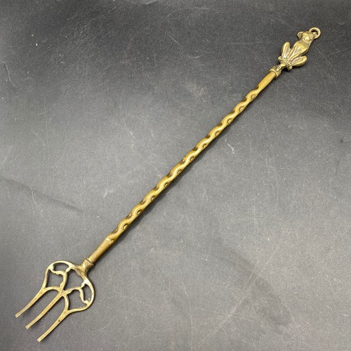 Toasting Fork - Brass Curious Cat Design 16" 40cm Bonfire BBQ ...