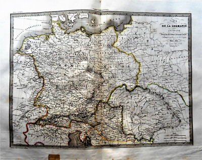 1829c Original Gravure Mappa Geografica della Germania Antica ...