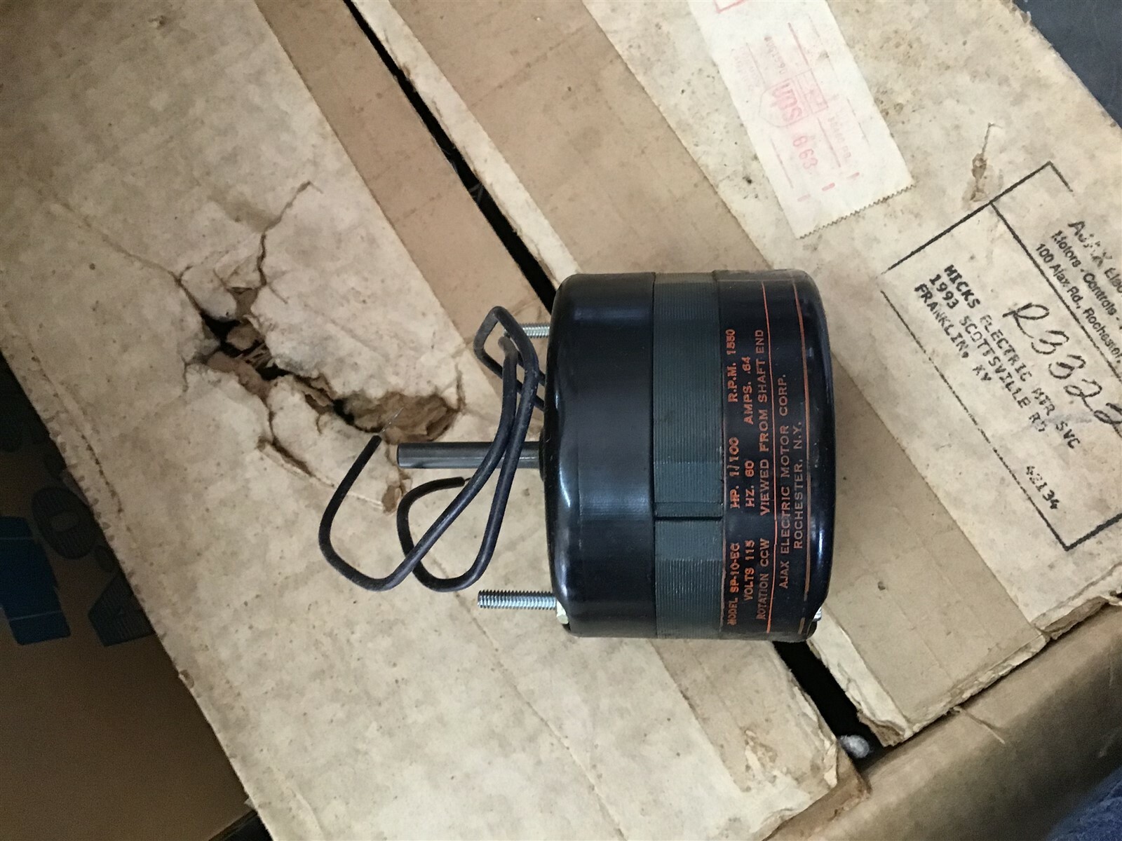 Ajax Sp-10-Ec 1/100 Hp 1550 Rpm 60 Hz 115V .64 Amp | eBay