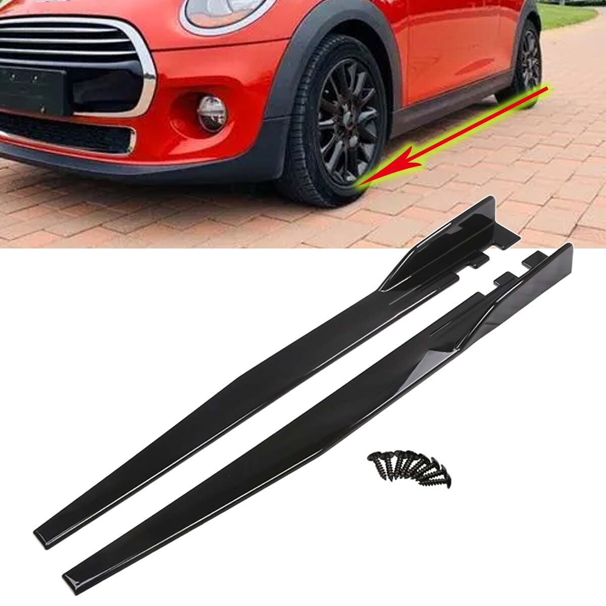 46" Side Skirt Extension Rocker Lip Splitter For Mini Cooper S R53 R55 ...