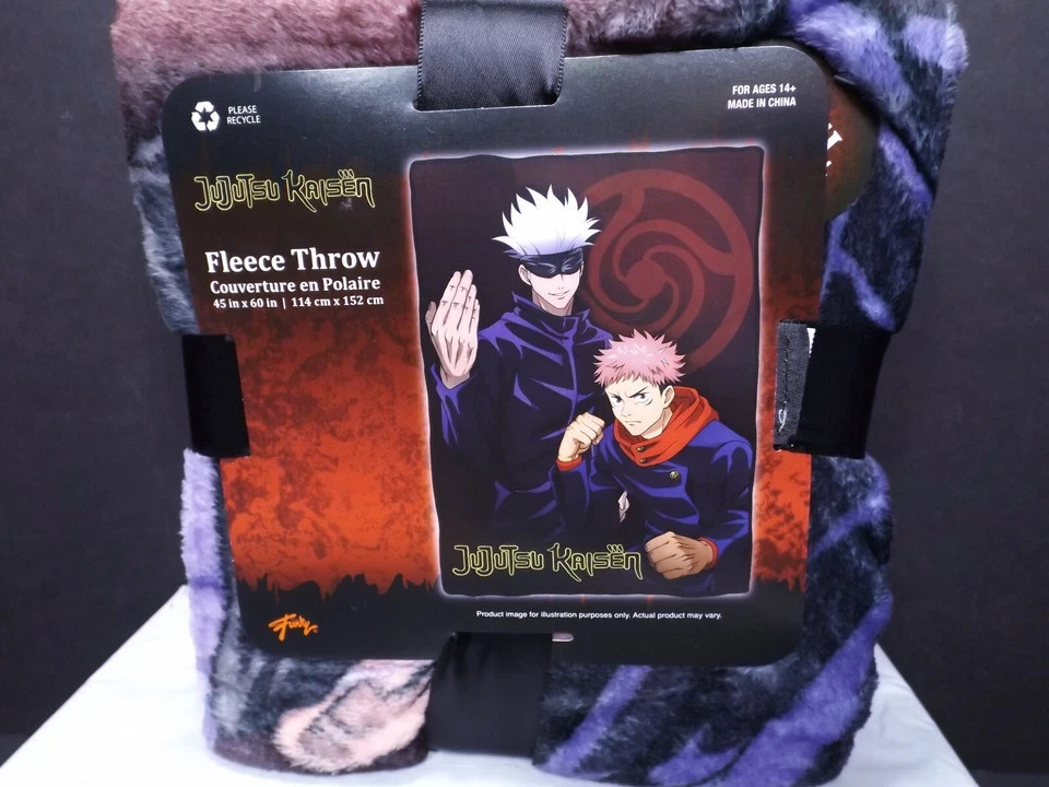 JuJuTsu Kaisen FLEECE Throw BLANKET 45"X60" Anime Quilt YUJI ITADORI ...
