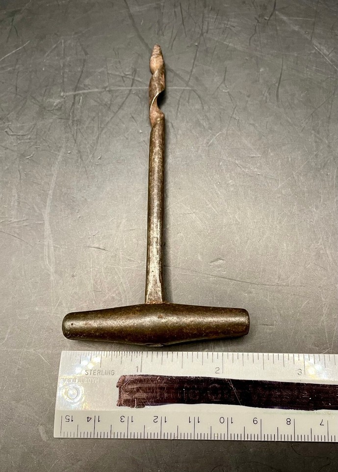 Primitive Keen Kutter Gimlet Tool Hole Boring Auger T-Handle Bore Drill ...
