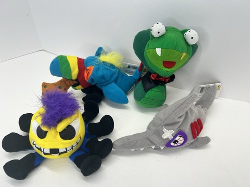 Vintage 90s Lot of 4 Meanies Bean Bag Plush Series 1 Shark Snake ...