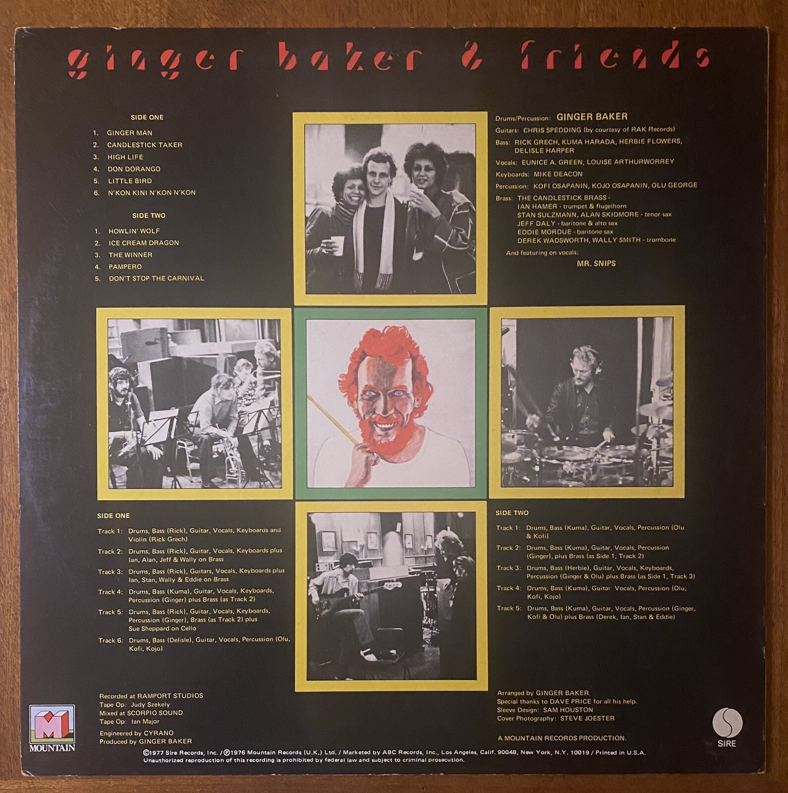 Gingembre Baker & Friends Eleven Côtés De 1977 US Promo Test Presser LP ...