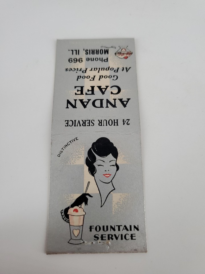 Andan cafe Morris Illinois Matchbook Cover | eBay