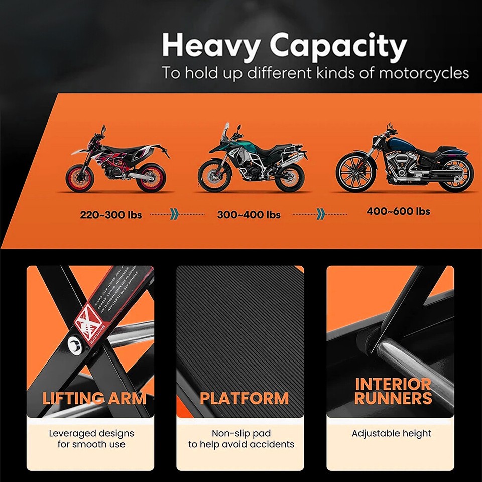 500KG Motorbike Motorcycle Table Bench Workshop Scissor Lift Jack Stand ...