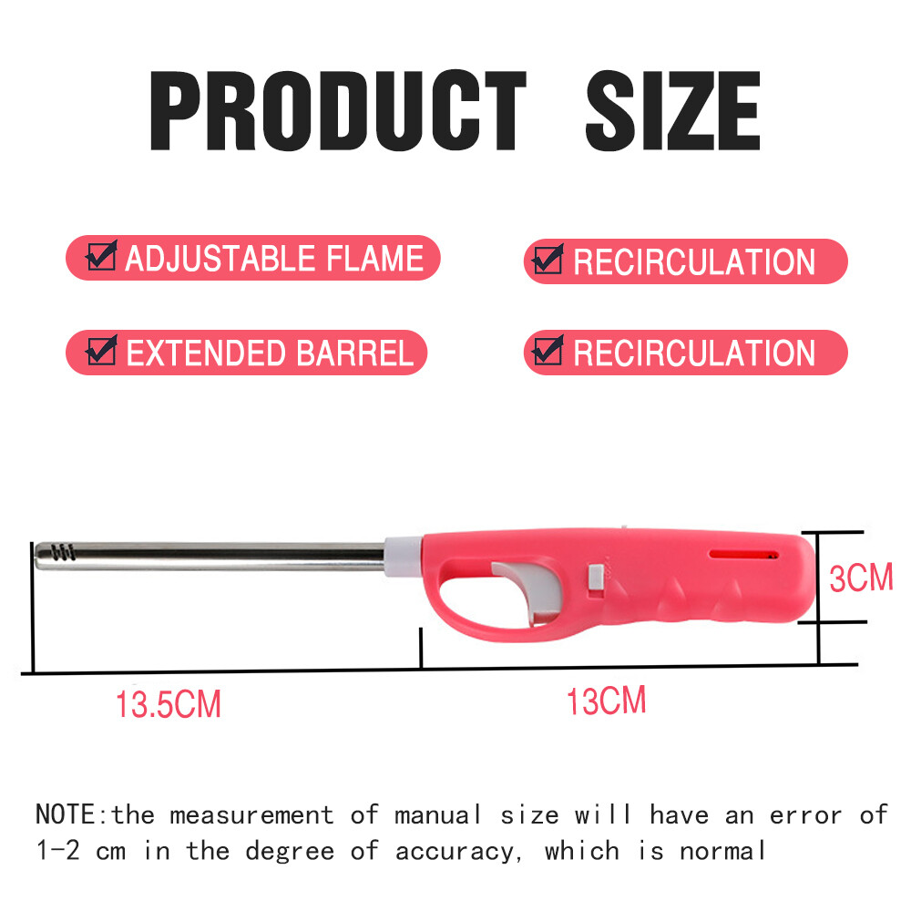 Compact Gas Lighter BBQ and Kitchen Stove Butane Refillable Ignition ...