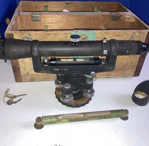 Vintage Menkin Brass 15" Surveying Level Transit in original Wooden ...