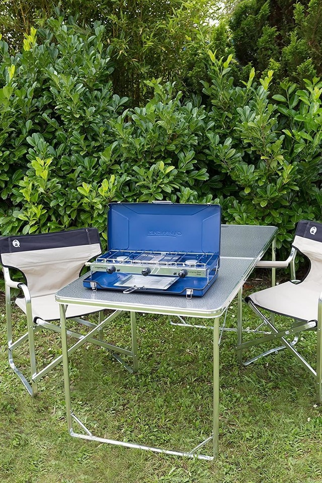 Campingaz Camping Chef Stove Folding Double Burner With Grill Outdoor ...