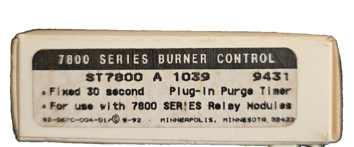 New Honeywell Honeywell ST7800A1039 PURGE TIME CARD,30 Seconds,EC, No ...