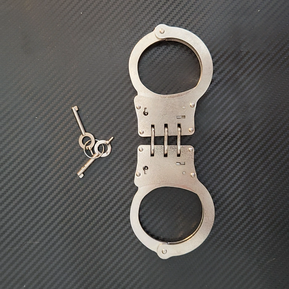 High Quality Hinged Handcuffs Professional Police Heavy Duty Steel with ...