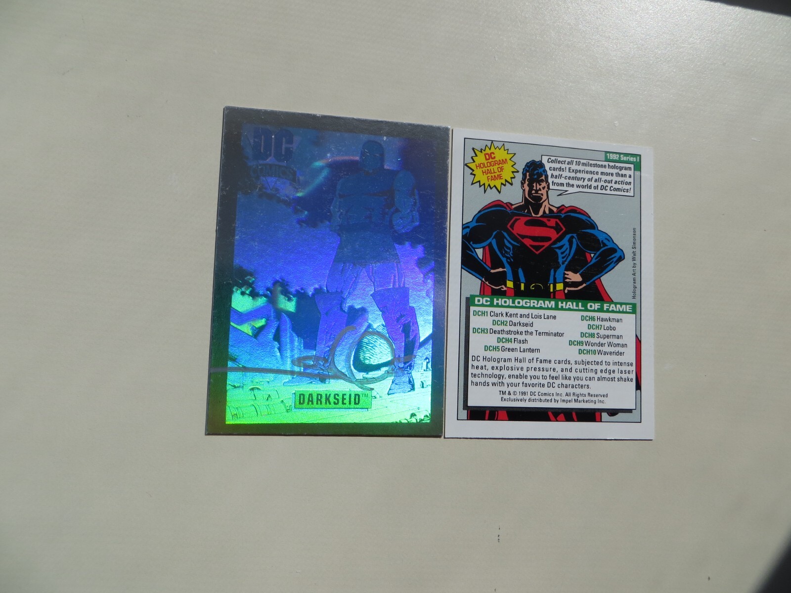 1991 IMPEL DC COSMIC DARKSEID HOLOGRAM CHASE CARD SIGNED WALT SIMONSON ...
