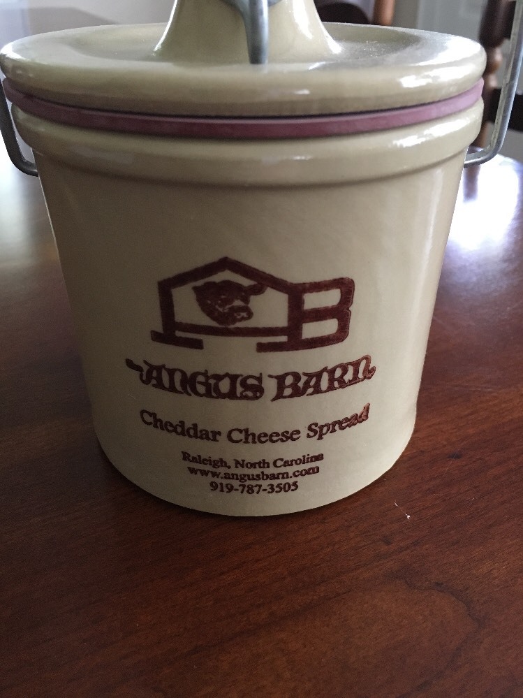 Angus Barn Crock Raleigh NC State Cheddar cheese Spread Jar With Lid | eBay